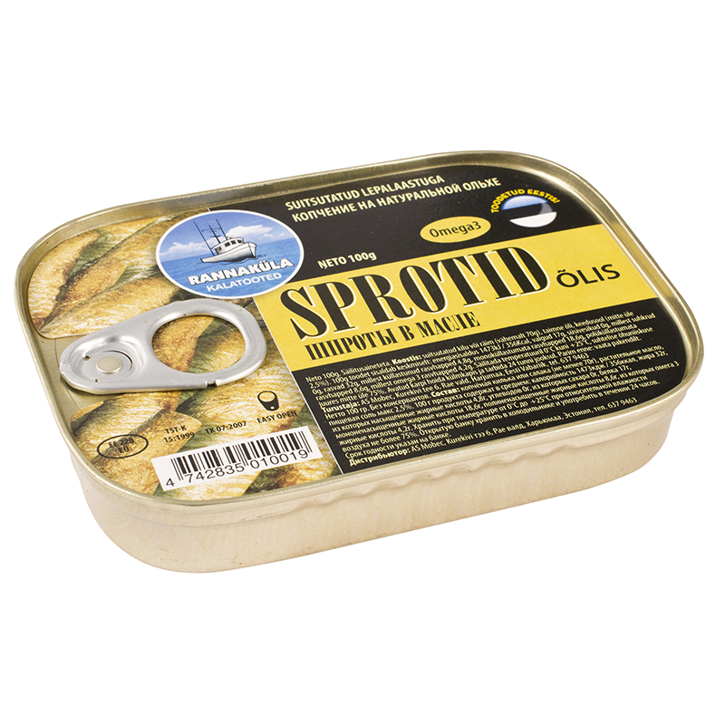 Rannaküla Sprotid õlis 100g – Mobec AS